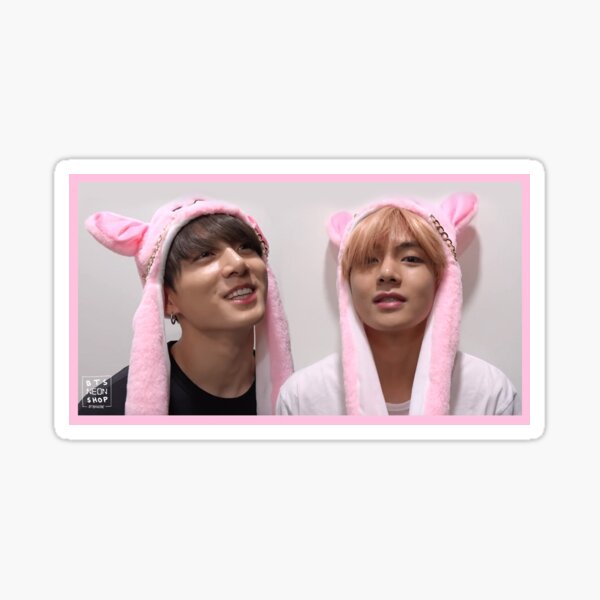 "BTS V and Jungkook bunny ears" Sticker for Sale by kuutae | Redbubble