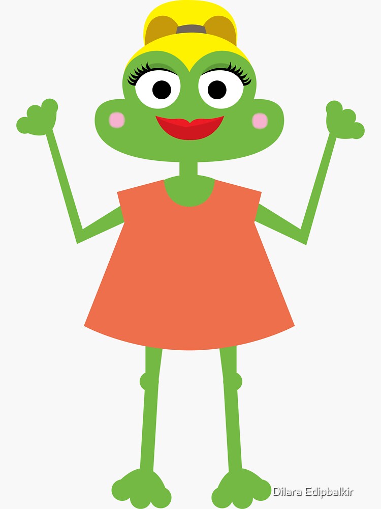"Mrs Frog, Cute Frog Illustration, Line Art, Cute Illustration, Woman ...