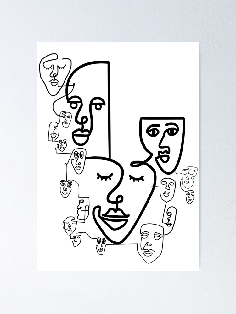 "Multiple Faces" Poster by maddielloyd | Redbubble