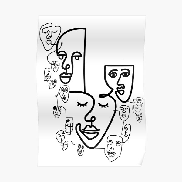 "Multiple Faces" Poster by maddielloyd | Redbubble