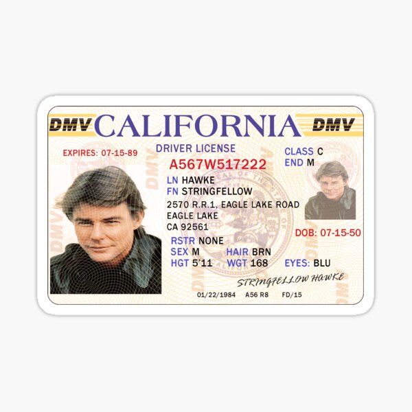 "Driver License StringFellow Hawke - AirWolf" Sticker by Diaz-Shop ...