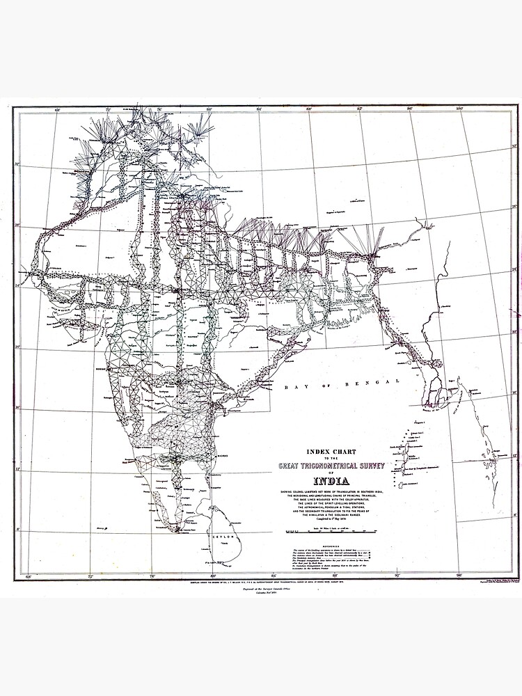"Vintage Map Index Chart Survey of India" Poster by pdgraphics | Redbubble