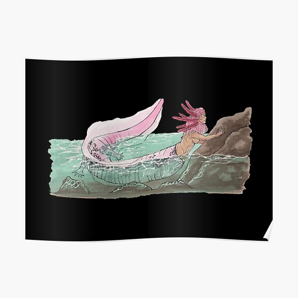 "Axolotl Mermaid" Poster for Sale by DeborahVargas | Redbubble