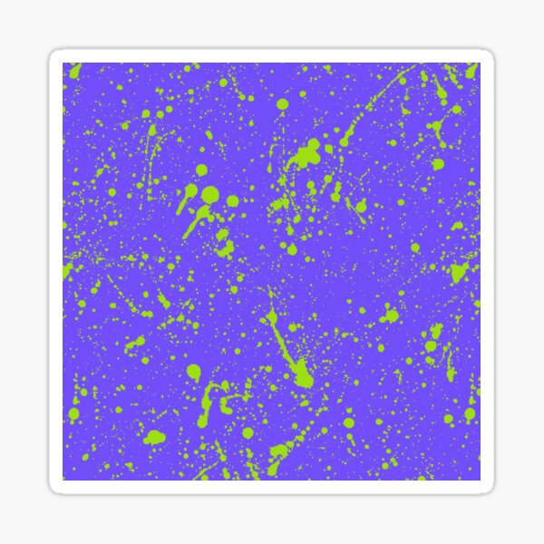"Purple and Neon Green Paint Splatter" Sticker by CraftyCatz | Redbubble