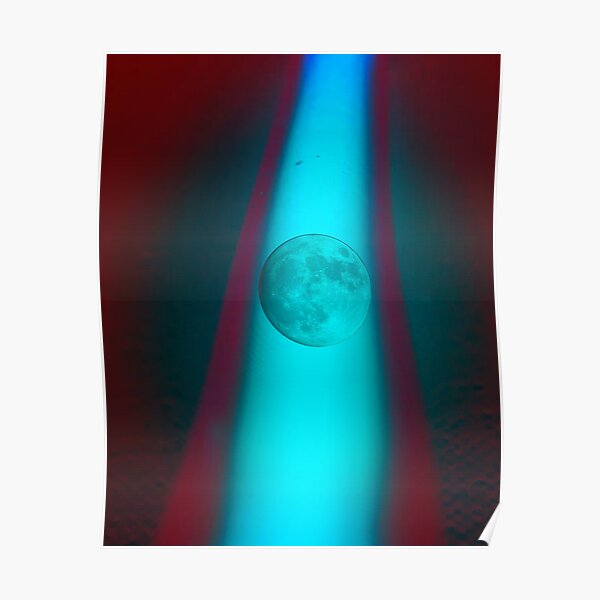 "Neon Blue Moon 34" Poster by ATJones | Redbubble