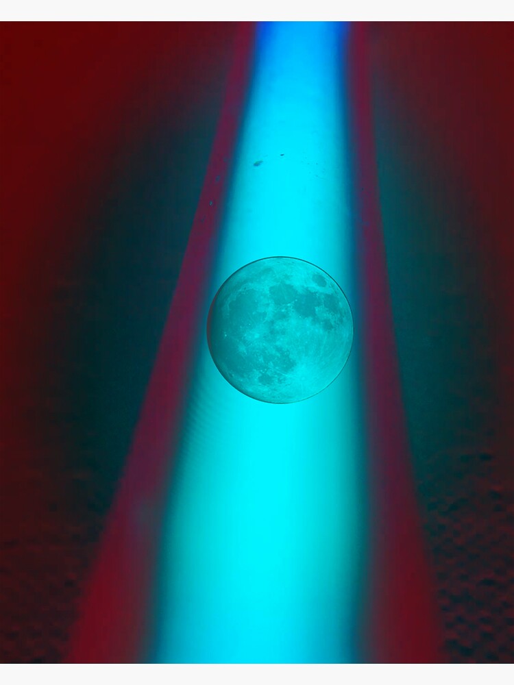 "Neon Blue Moon 34" Sticker for Sale by ATJones | Redbubble