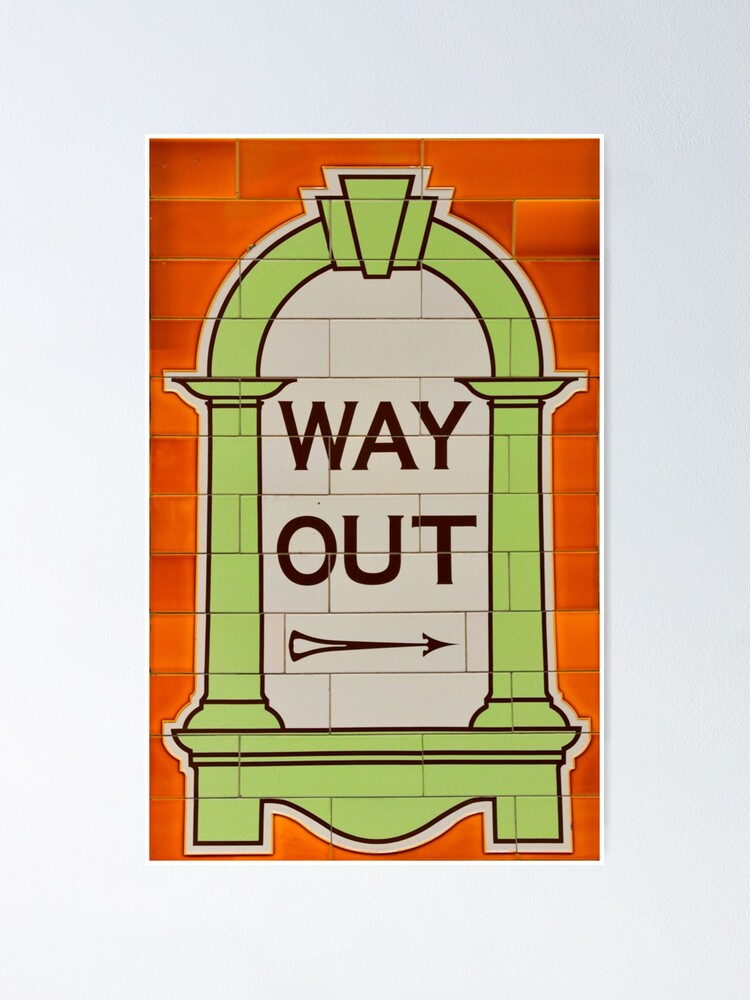 "Vintage London Underground Railway Tiled way out Sign " Poster for ...