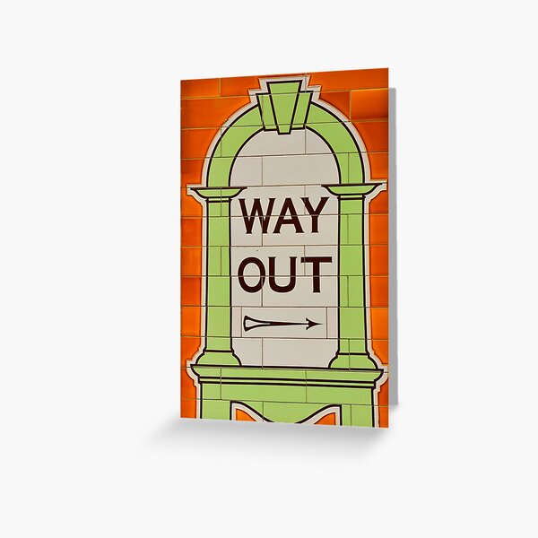 "Vintage London Underground Railway Tiled way out Sign " Greeting Card ...