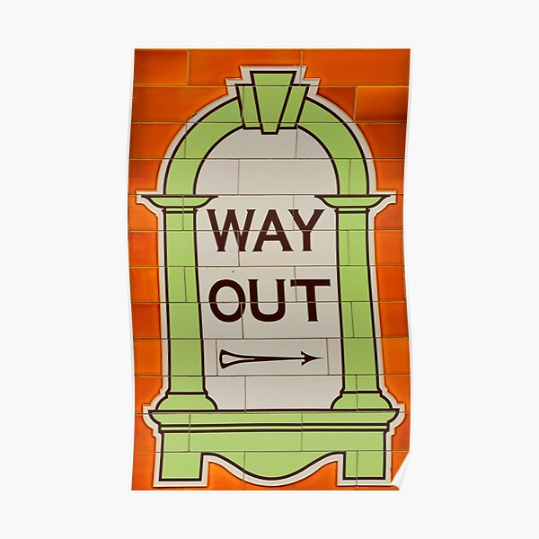 "Vintage London Underground Railway Tiled way out Sign " Poster for ...