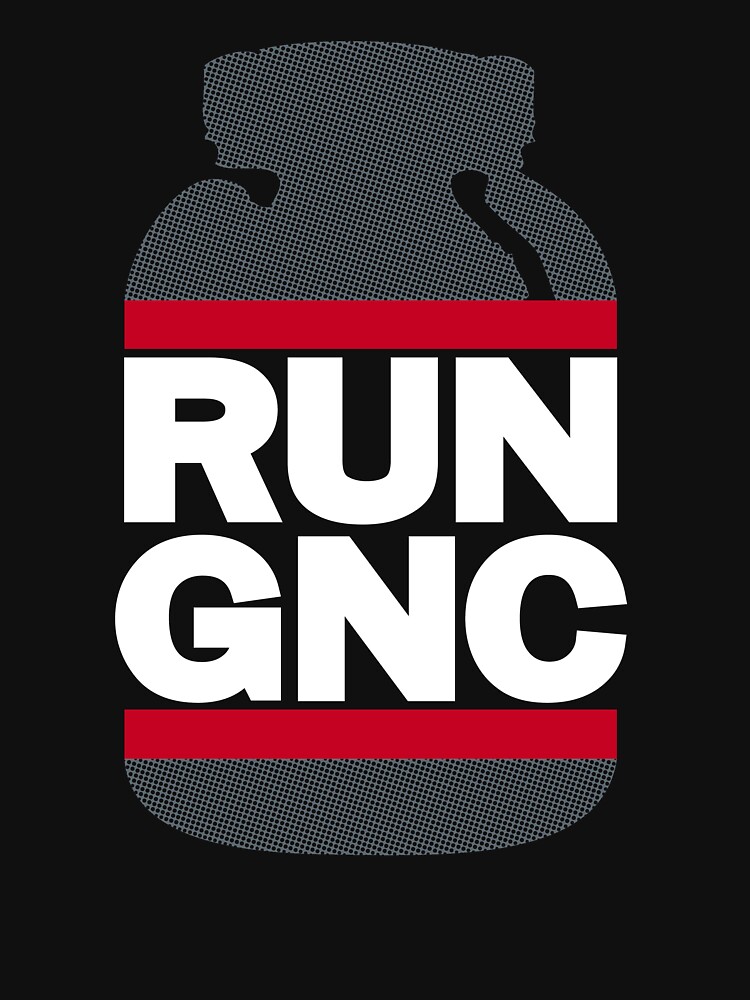 "RUN GNC on Black" T-shirt for Sale by popnerd | Redbubble | fitness t ...