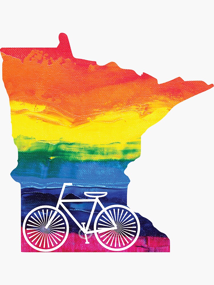 "Minnesota Pride Bike" Sticker for Sale by andybirkey | Redbubble