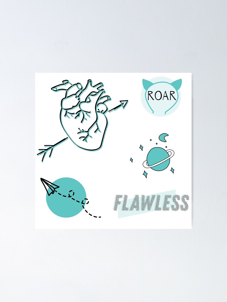 "Teal Pack - Aesthetic | Cute sticker bundle" Poster for Sale by The ...
