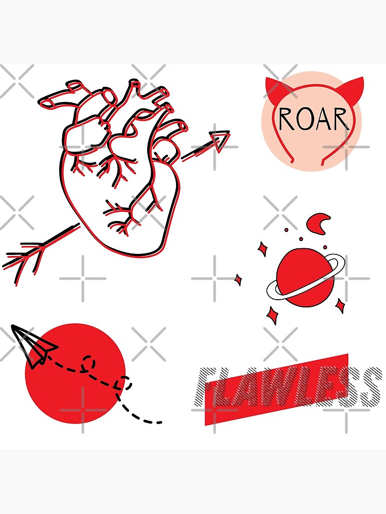 "Red Pack - Aesthetic | Cute sticker bundle" Poster by The-Goods ...