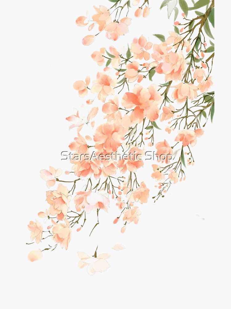 "orange flowers sticker" Sticker by StarsEdge | Redbubble