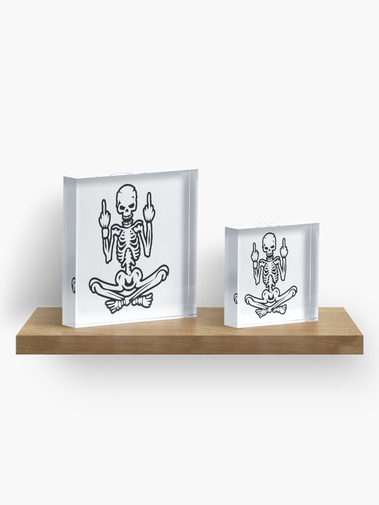 "Awesome Middle Finger Skull" Acrylic Block for Sale by RestlessSoul ...