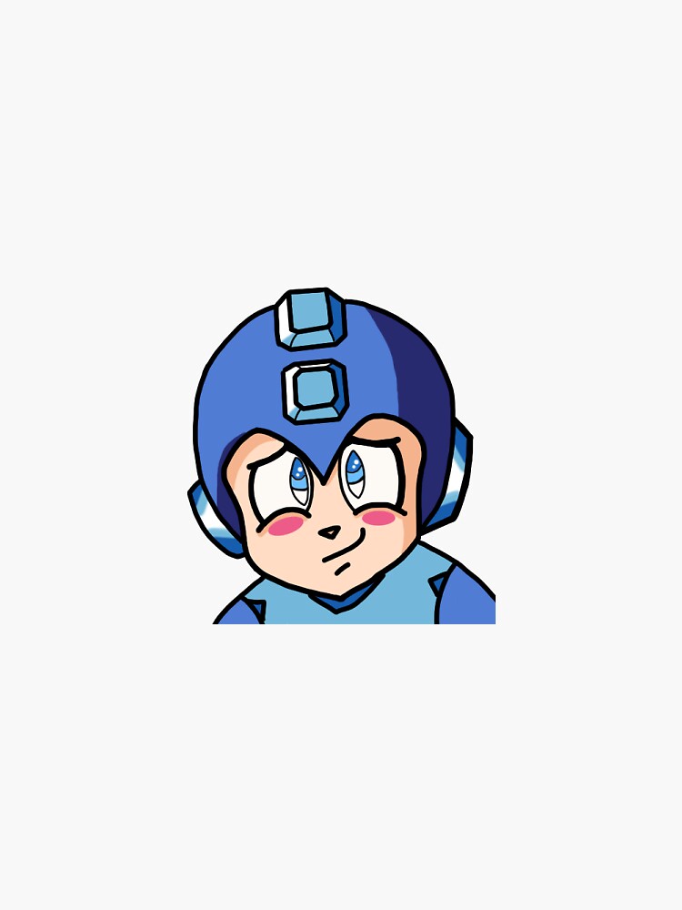"Blushing Mega Man (AirAngel emote art)" Sticker for Sale by AirAngeltv ...