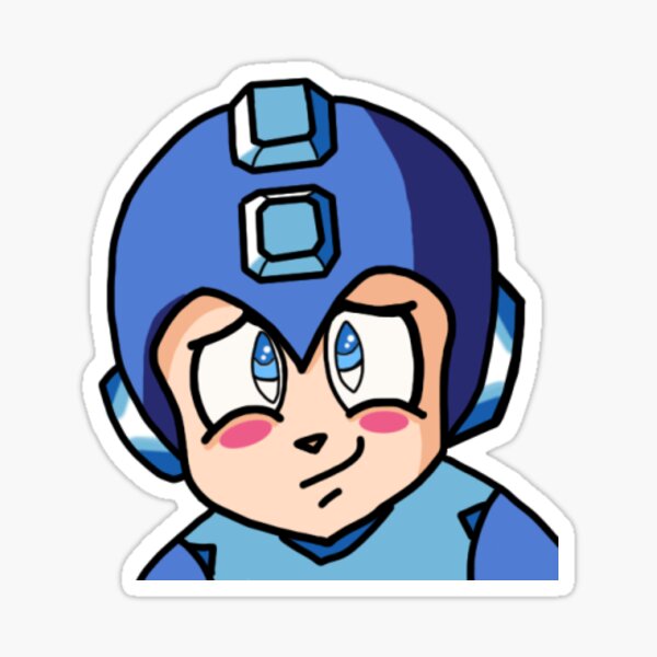 "Blushing Mega Man (AirAngel emote art)" Sticker for Sale by AirAngeltv ...