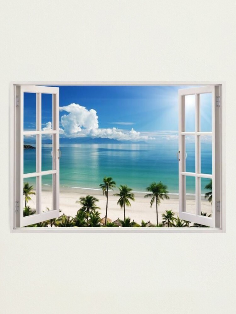 "Beach Scene Open Windows" Photographic Print for Sale by wildxinfinite ...