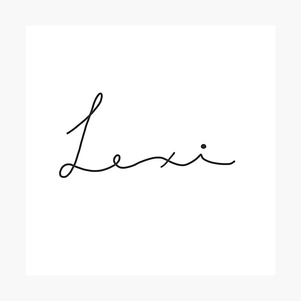 "Lexi cursive " Photographic Print for Sale by lexishoup | Redbubble