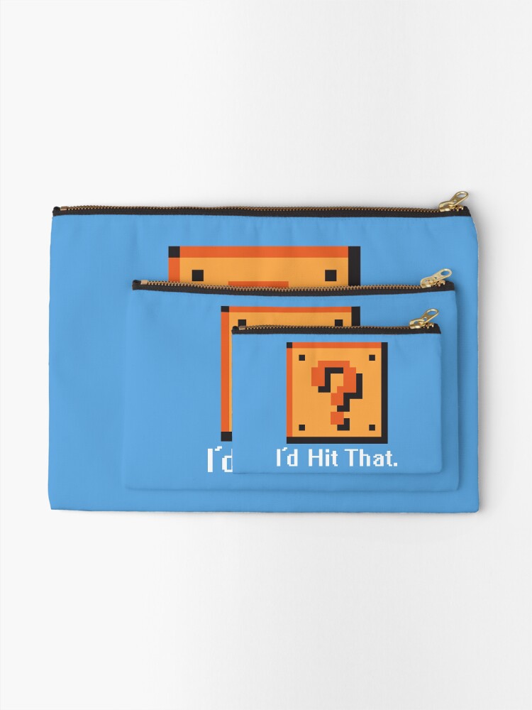 "I'd Hit That - 8-Bit Question Block" Zipper Pouch for Sale by ...