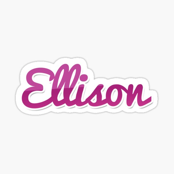 "Ellison" Sticker by rednready6 | Redbubble