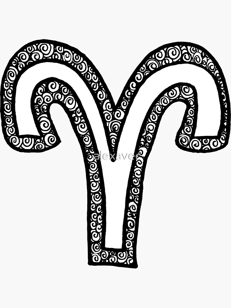 "Aries Zentangle" Sticker for Sale by alexavec | Redbubble