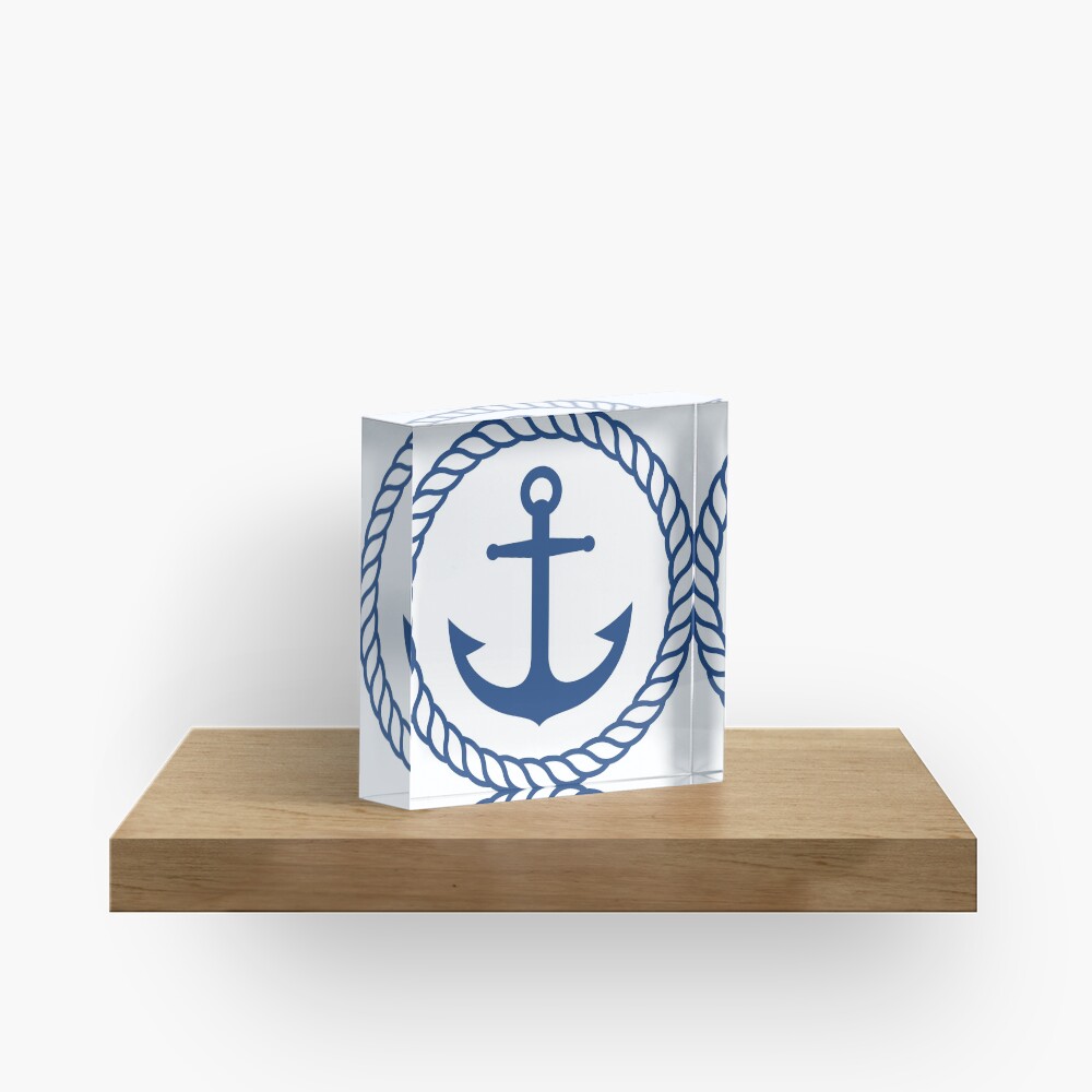 "Nautical anchor inside blue rope border sticker" Sticker for Sale by ...