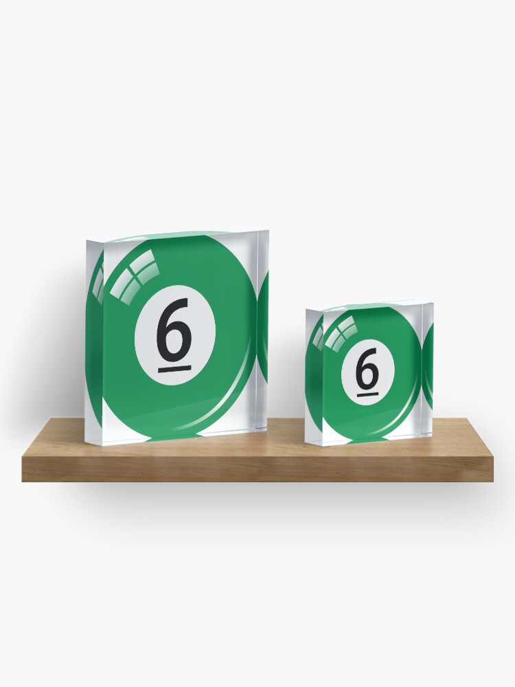 "Green pool/billiard ball number 6 sticker" Acrylic Block for Sale by ...