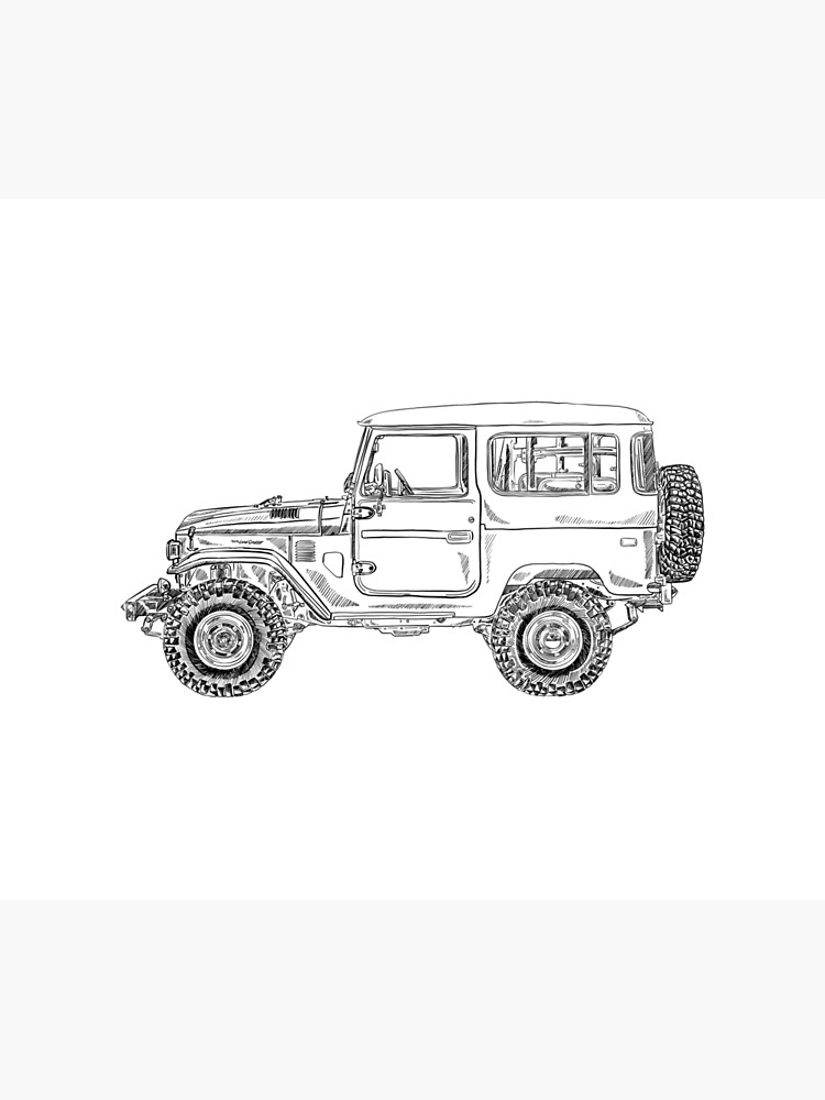 "FJ40 Side Profile Sketch" Poster by Sketchwagen | Redbubble