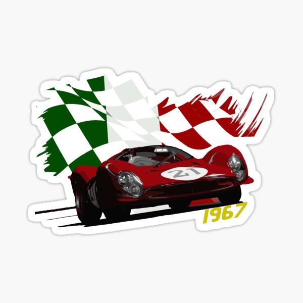 "1967 330 P4 Race Car" Sticker by FromThe8Tees | Redbubble