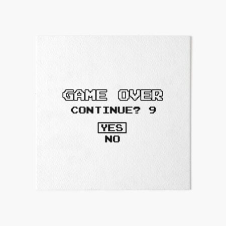 "Game Over Continue Gaming Retro Old School 90s " Art Board Print by ...
