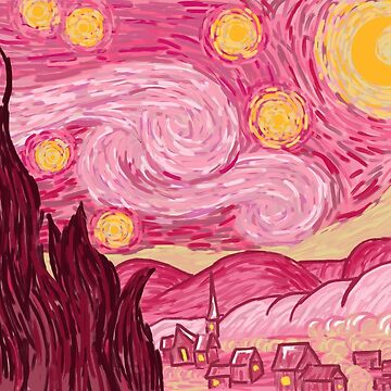 "Pink Starry Night" Art Board Print for Sale by tiaranile | Redbubble