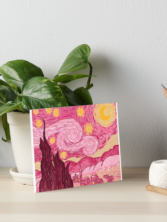 "Pink Starry Night" Art Board Print for Sale by tiaranile | Redbubble