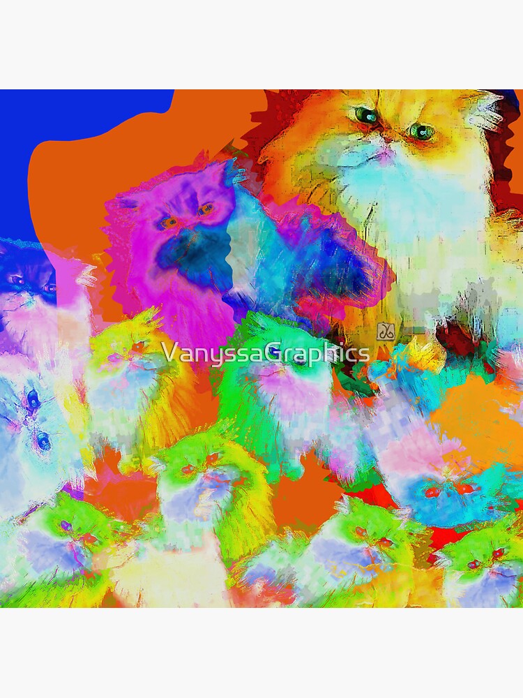 "Overlapping Cats (by ACCI)" Sticker for Sale by VanyssaGraphics ...