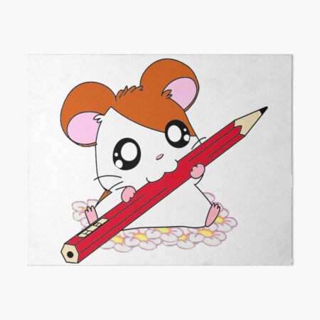 "Hamtaro with pencil & flowers" Art Board Print by squeak1997 | Redbubble