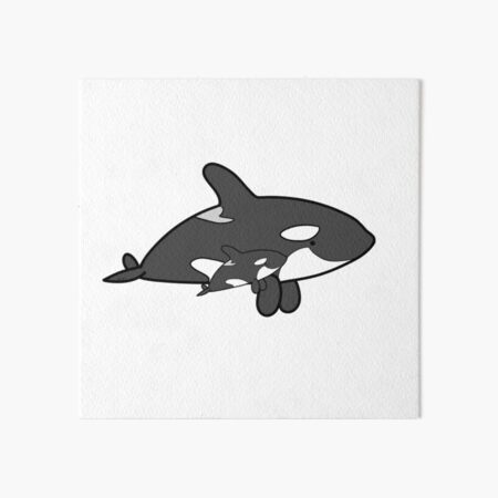 "Chibi Mom And Baby Orca" Art Board Print by OrcaQueen | Redbubble