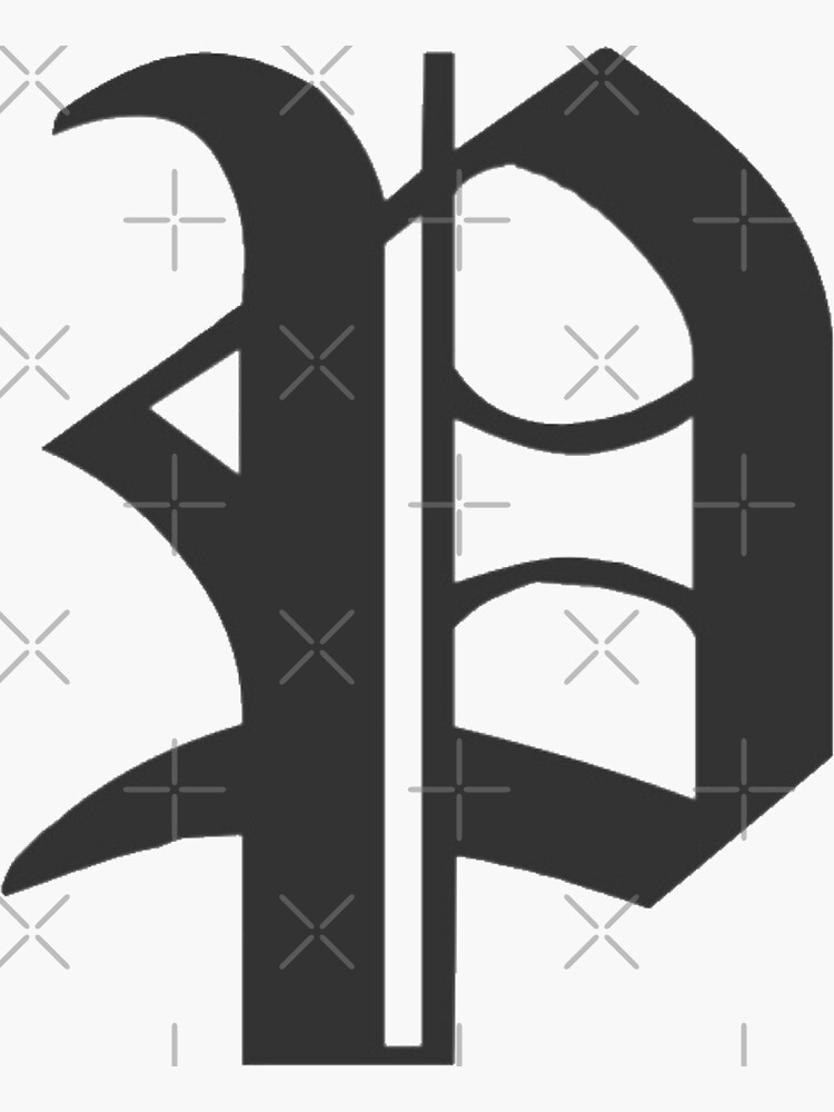 "P - Old English Lettering - P" Sticker by VintageTeesNow | Redbubble