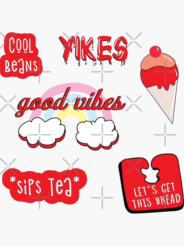 "Red Sticker Pack" Sticker for Sale by The-Goods | Redbubble