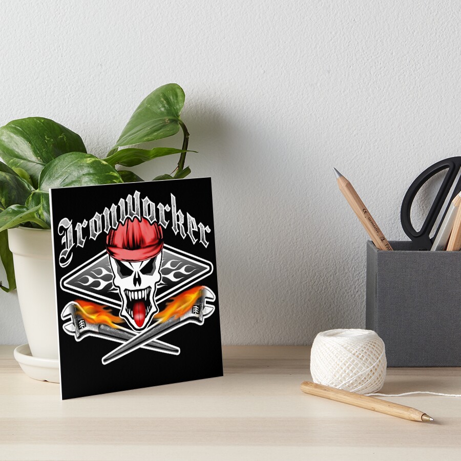 "Ironworker Skull 2.1" Art Board Print for Sale by sdesiata | Redbubble