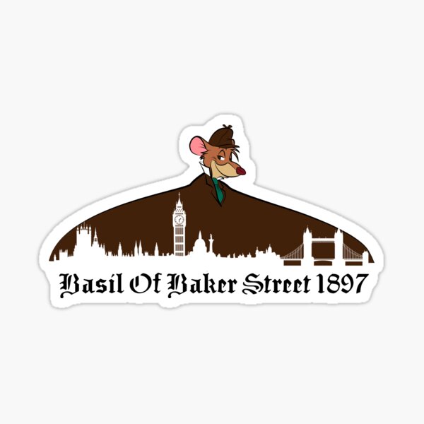 "Basil Of Baker Street" Sticker for Sale by Inkj23 | Redbubble
