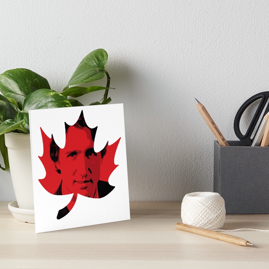 "Justin Trudeau Maple Leaf" Art Board Print by popdesigner | Redbubble