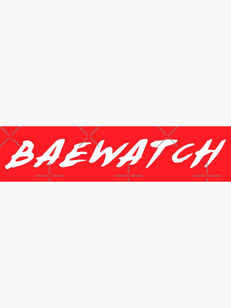 "Baewatch Font Design" Sticker for Sale by LittleMissy1983 | Redbubble