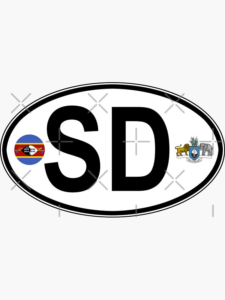 "Swaziland Oval Country Code Decal" Sticker for Sale by rogue-design ...