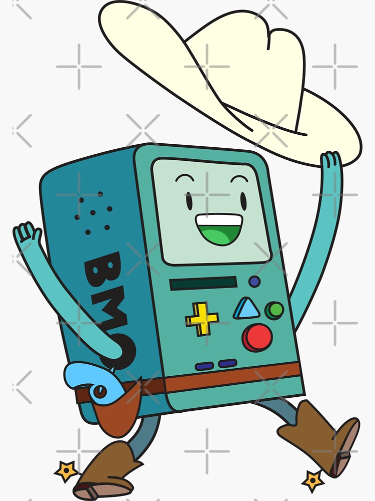 "BMO Cowboy" Sticker for Sale by plushism | Redbubble
