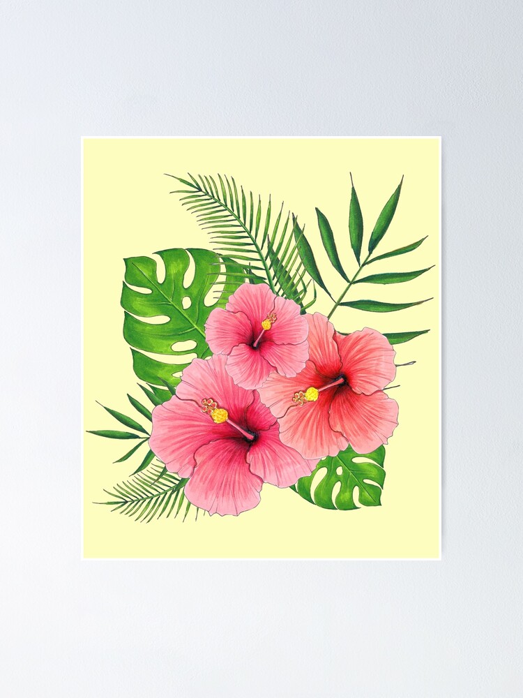"SUMMER TROPICAL FLOWERS" Poster by ReignGFX | Redbubble