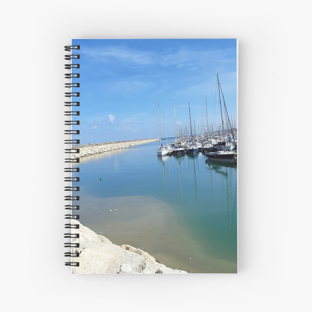 " Boats, Sea, Sky." Spiral Notebook for Sale by PrintedDreams | Redbubble