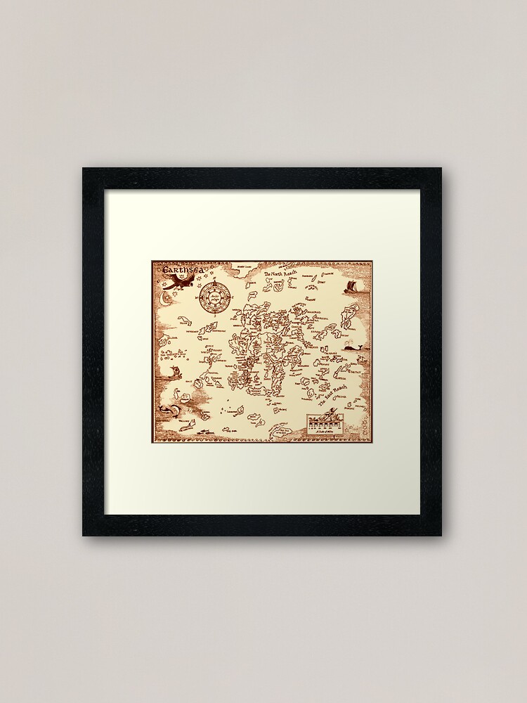 "Earthsea Map" Framed Art Print for Sale by symbolized | Redbubble