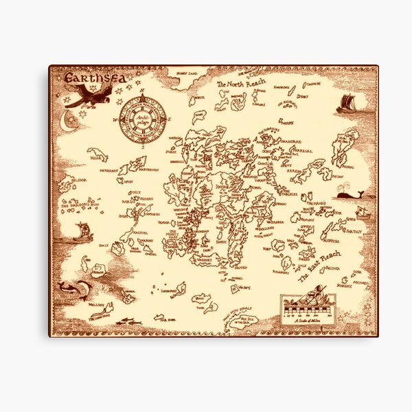 "Earthsea Map" Canvas Print for Sale by symbolized | Redbubble