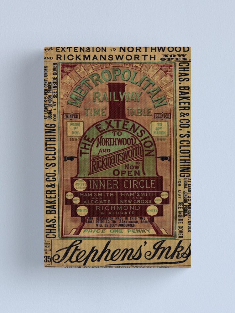 "Vintage Metropolitan London Underground Railway Tube Poster" Canvas ...