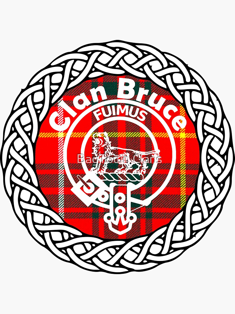 "Clan Bruce surname last name tartan crest badge" Sticker for Sale by ...